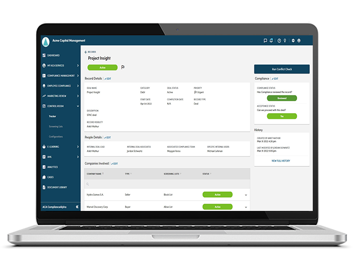 ACA Control Room Solution